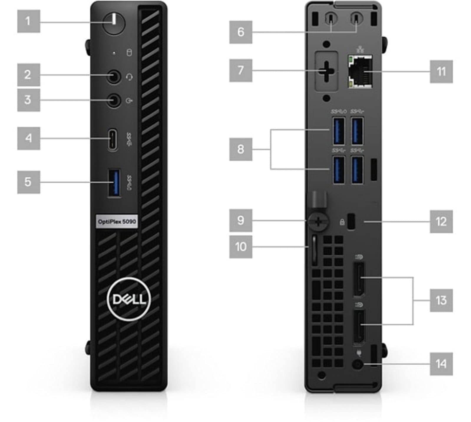 Dell OptiPlex 5000 5090 Micro Tower Desktop (2021) | Core i5-512GB SSD - 16GB RAM | 6 Cores @ 3.8 GHz - 10th Gen CPU Win 11 Pro (Renewed)