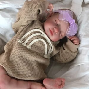 Pinky Reborn Reborn Baby Dolls, 20 Inch Realistic Sleeping Doll Silicone Reborn Toddler Doll Weighted Handmade Doll Gift Set…