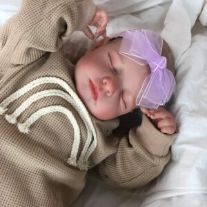 Pinky Reborn Reborn Baby Dolls, 20 Inch Realistic Sleeping Doll Silicone Reborn Toddler Doll Weighted Handmade Doll Gift Set…