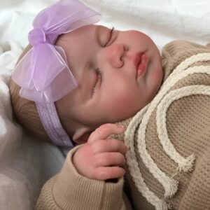 Pinky Reborn Reborn Baby Dolls, 20 Inch Realistic Sleeping Doll Silicone Reborn Toddler Doll Weighted Handmade Doll Gift Set…