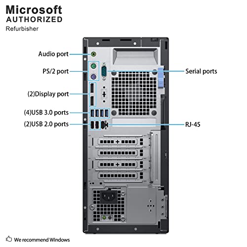 Dell OptiPlex 7060 Tower High Performance Business Desktop Computer, Intel Six Core i7-8700 up to 4.6GHz, 32G DDR4, 128G SSD+2T, WiFi, BT, 4K Support, DP, Windows 10 Pro 64 En/Sp/Fr(Renewed)