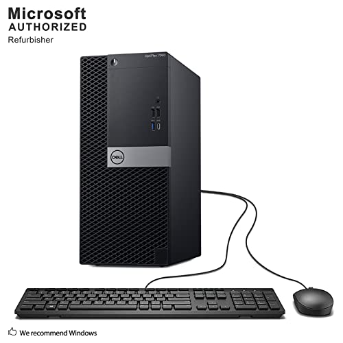 Dell OptiPlex 7060 Tower High Performance Business Desktop Computer, Intel Six Core i7-8700 up to 4.6GHz, 32G DDR4, 128G SSD+2T, WiFi, BT, 4K Support, DP, Windows 10 Pro 64 En/Sp/Fr(Renewed)