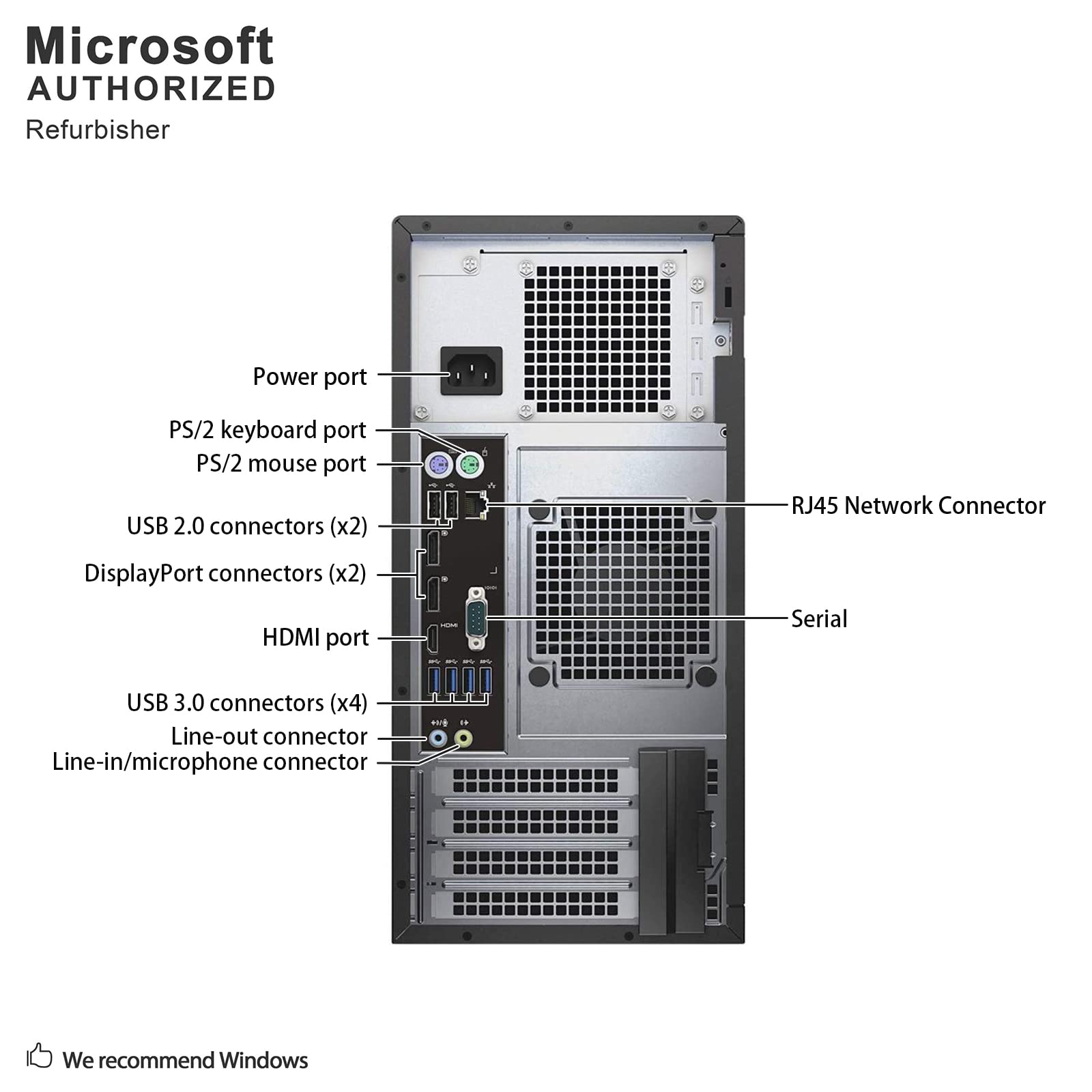 Dell Precision 3620 Tower High Performance Business Desktop Computer, Intel Core i3-7100 3.9GHz, 32G DDR4, 256G SSD+1T, WiFi, BT, 4K Support, DP, HDMI, Windows 10 Pro 64 En/Sp/Fr(Renewed)