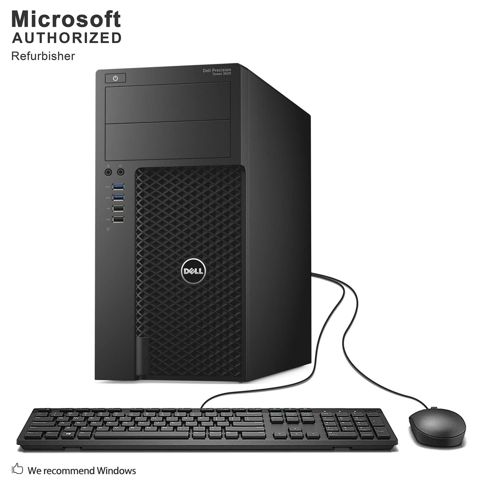 Dell Precision 3620 Tower High Performance Business Desktop Computer, Intel Core i3-7100 3.9GHz, 32G DDR4, 256G SSD+1T, WiFi, BT, 4K Support, DP, HDMI, Windows 10 Pro 64 En/Sp/Fr(Renewed)