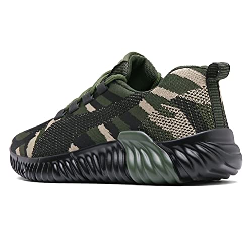 WILTENA Womens Mesh Camouflage Shoes Mens Non Slip Sports Running Tennis Sneakers Walking Shoes Camouflage(19) Size 11w/9.5m