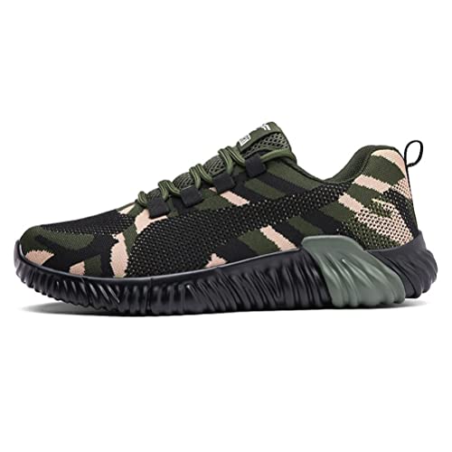 WILTENA Womens Mesh Camouflage Shoes Mens Non Slip Sports Running Tennis Sneakers Walking Shoes Camouflage(19) Size 11w/9.5m