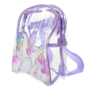 Unicorn Backpack See Through Backpack Unicorn Clear Bag Purple Clear Backpack Clear Mini Backpack Casual Daypacks Festival Bag for Girls