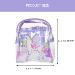 Unicorn Backpack See Through Backpack Unicorn Clear Bag Purple Clear Backpack Clear Mini Backpack Casual Daypacks Festival Bag for Girls