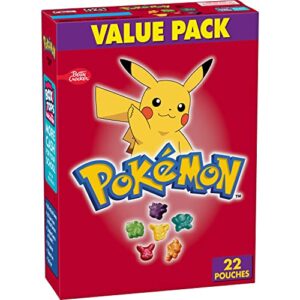 pokemon fruit flavored snacks, treat pouches, value pack, 22 ct