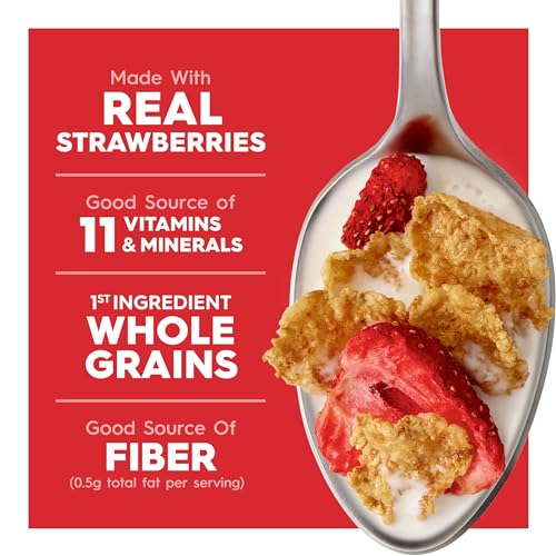 Kellogg's Special K Cold Breakfast Cereal, 11 Vitamins and Minerals, Made with Real Strawberries, Family Size, Red Berries (3 Boxes)