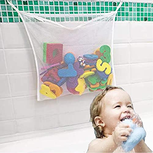 Lipfer Bath Toy Organizer Baby Bathtub Hanging Mesh Net Kids Time Toys Storage Suction Bag