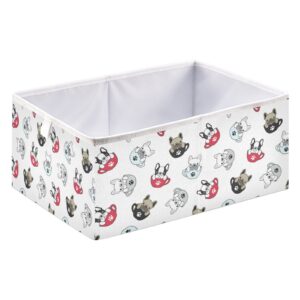 keepreal french bulldog pug basket bin large storage basket toy basket rectangular storage basket clothes basket decorative basket for home office