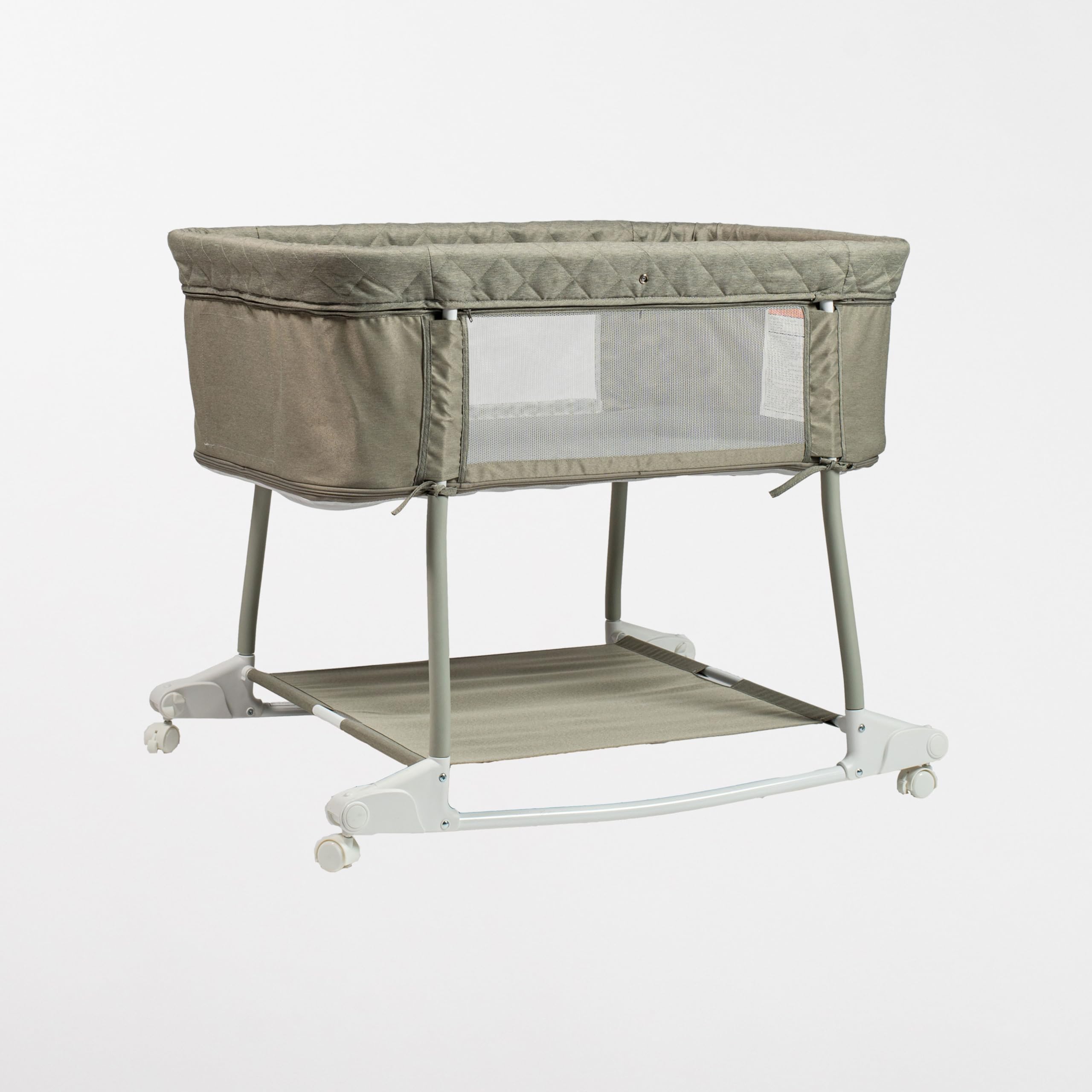 RTUSAS Multi Mode Newborn Baby Bassinet Bedside Sleeper Baby Cradle Portable Bassinet Playpen with Wheels Breathable Mesh Crib Rocking Bassinet(Light Grey)