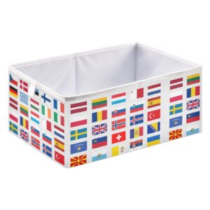 miscellaneous set of country flags storage basket storage bin rectangular collapsible nursery hamper cute bin organizer for makeup closet bathroom bedroom