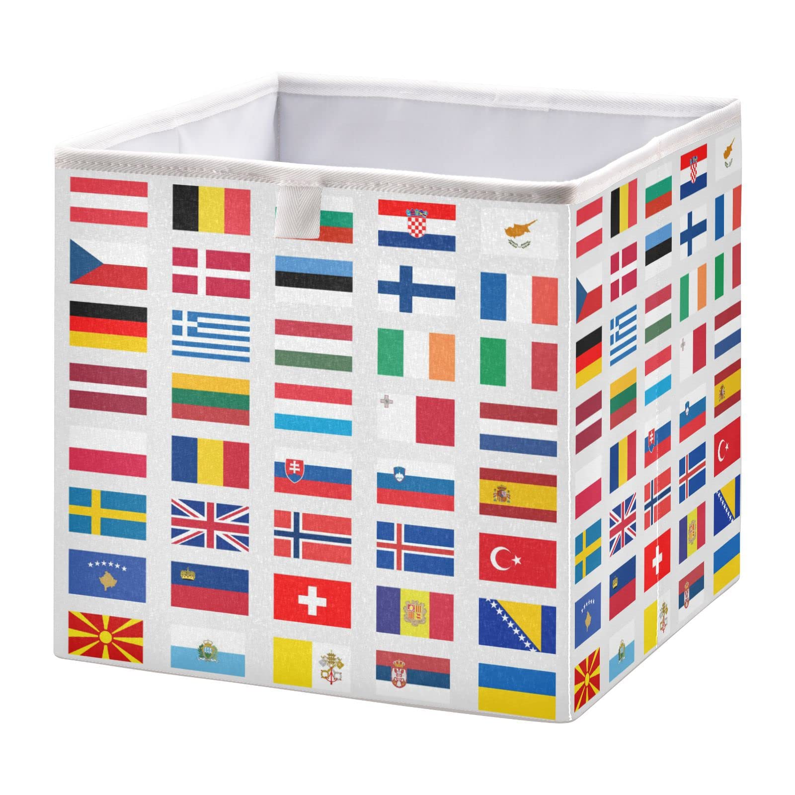 Miscellaneous Set Of Country Flags Storage Basket Storage Bin Rectangular Collapsible Nursery Hamper Cute Bin Organizer for Makeup Closet Bathroom Bedroom