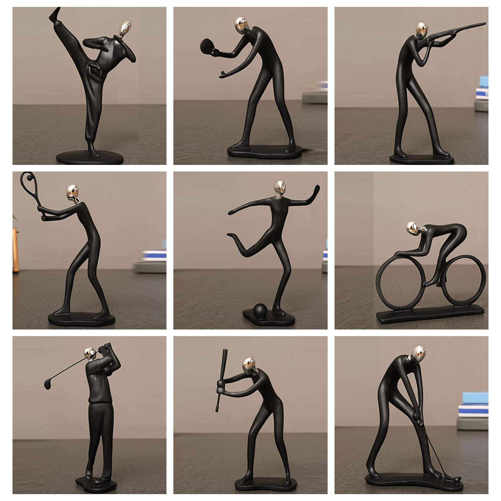 Athletes Statues,Tennis Player Sculptures Decoration for Bookshelf Office Home (Tennis)