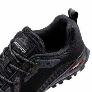 Kricely Men's Trail Running Shoes Fashion Hiking Sneakers for Men Black Tennis Cross Training Shoe Mens Casual Outdoor Walking Footwear Size 10.5