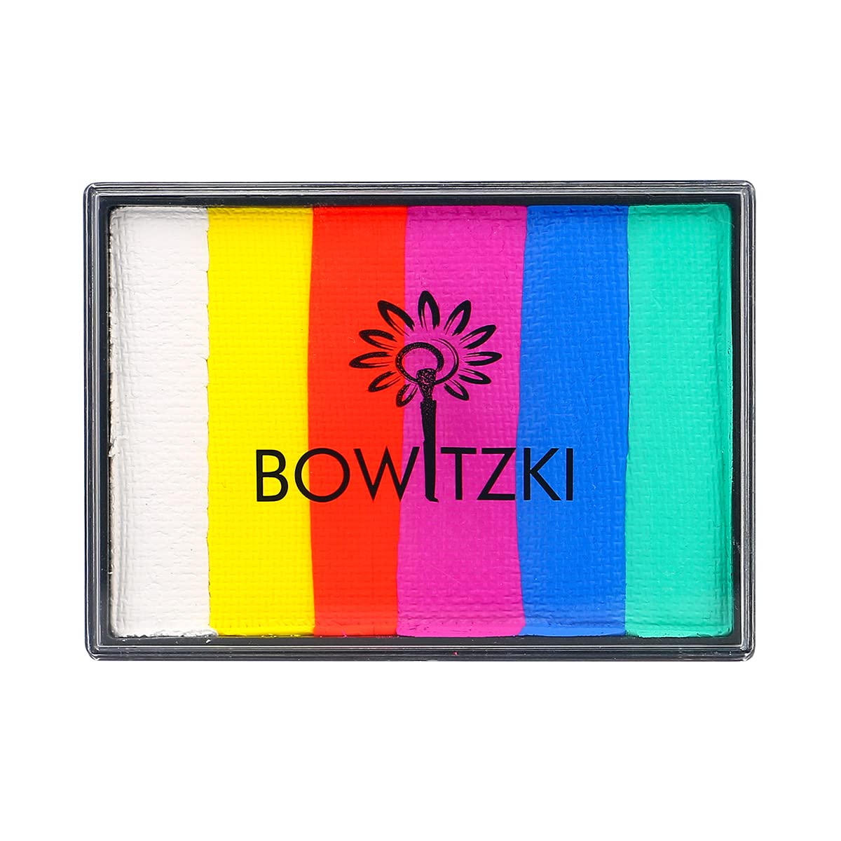 Bowitzki 50g Water Activated Eyeliner Retro Graphic Hydra Eye Liner Makeup UV Glow Fluorescent Cake Aqua Color Split Cakes Neon Rainbow Face Paints Body Painting for Halloween Christmas (Sun & Sea)