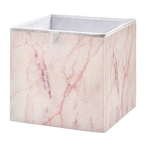 Pink Marble Storage Basket Storage Bin Square Collapsible Storage Hamper Nursery Storage Hamper Organizer for Home Toys Clothes Kids