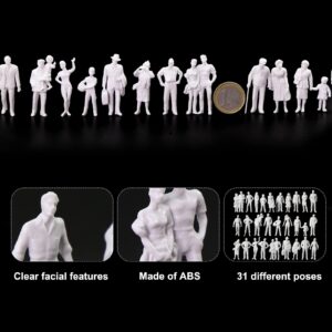 Evemodel P4310B 60pcs O Scale 1:43 Unpainted Model Standing Figures White People