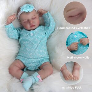 WOOROY Realistic Reborn Baby Dolls - 20 Inch Lifelike Newborn Baby Doll Girl Real Life Baby Dolls Sleeping Soft Weighted Reborn Doll Gift Toys for 3+ Years