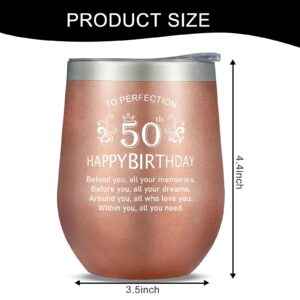 21st Birthday Gifts for Her, 2003 Happy 21st Birthday Decorations for Her, Women, Daughter, Friend, Sister Unique Turning 21 Gift Funny Gift Ideas for 21 Years Old - 12 Oz Wine Tumbler (Rose Gold)