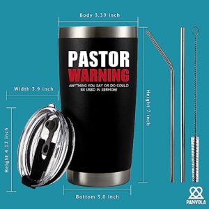 Pastor Warning Anything You Say Or Do Could Be Used In Sermon Vacuum Insulated Tumbler 20oz Funny Stainless Steel Drinkware Preacher Minister Appreciation Ordination Christmas With Straw Lid