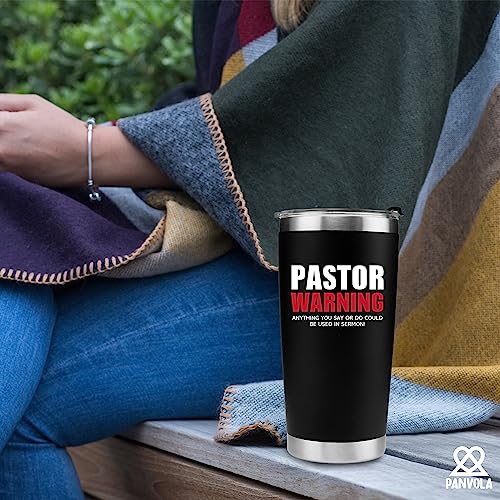 Pastor Warning Anything You Say Or Do Could Be Used In Sermon Vacuum Insulated Tumbler 20oz Funny Stainless Steel Drinkware Preacher Minister Appreciation Ordination Christmas With Straw Lid