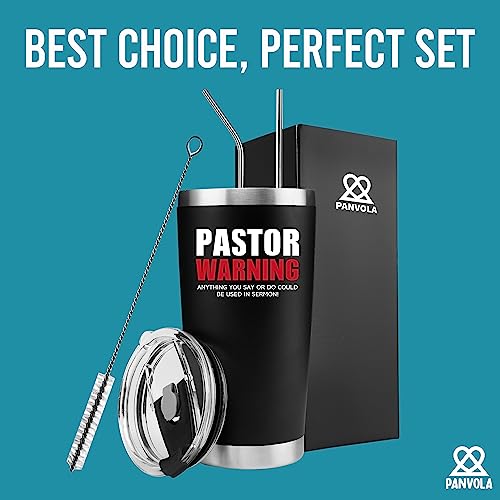 Pastor Warning Anything You Say Or Do Could Be Used In Sermon Vacuum Insulated Tumbler 20oz Funny Stainless Steel Drinkware Preacher Minister Appreciation Ordination Christmas With Straw Lid