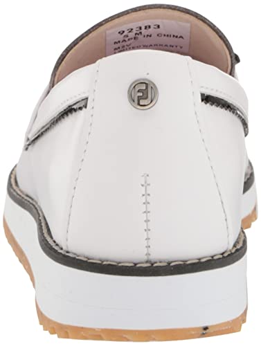 FootJoy Women's FJ Sandy Golf Shoe, White/Black, 9 Wide