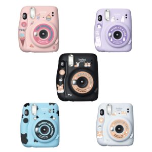 mini 11 accessories kit for fujifilm instax mini 11 instant camera sticker, camera case bag film photo album book wall hanging frame decoration decal set of 5 sheets (dessert animal)