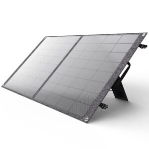 merrac solar panel, 100w 18v solar panel kit with 2 usb ports & dc output, portable foldable solar battery charger for power station, outdoors, camping, rv, emergency