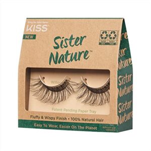 KISS Sister Nature False Eyelashes, Willow', 14 mm, Includes 1 Pair Of Lash, Contact Lens Friendly, Easy to Apply, Reusable Strip Lashes