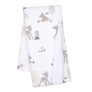 lambs & ivy disney baby bambi & thumper white minky/fleece deer baby blanket