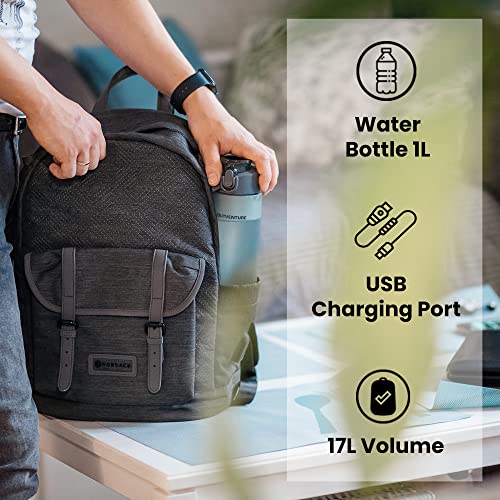 Nordace Comino Classic Backpack with USB Charging Port, Water Resistant - 15.6 Inch Laptop Backpack for Everyday, Travel, Work (Charcoal)