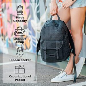 Nordace Comino Classic Backpack with USB Charging Port, Water Resistant - 15.6 Inch Laptop Backpack for Everyday, Travel, Work (Charcoal)