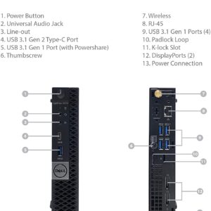 Dell Optiplex 5070 Micro MFF Desktop PC Intel i5-9500T, 8GB DDR4 New 1TB M.2 NVMe SSD, WiFi BT HDMI New KB & Mouse Windows 11 Pro (Renewed)