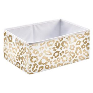 golden leopard texture storage basket storage bin rectangular collapsible toy boxs decorative storage boxes organizer for home laundry room