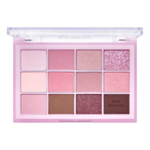 holika holika my fave vibe eye palette 02 ripe berries | matte, shimmer, glitter, eye shadow, 12 blendable shades, makeup, kbeauty, daily, point, cool tone, high pigment