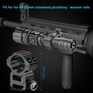 Garberiel XHP70 Tactical Flashlight for Rifle with Pressure Switch, 10000 Lumens Bright USB Rechargeable Picatinny Rail Mount Flashlight, Adjust Focus,5 Modes, Waterproof Weapon Light for Outdoor