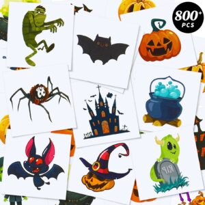 640 pcs 80 sheets halloween temporary tattoos for kids halloween waterproof temporary stickers for halloween makeup halloween party favors for kids goody bag stuffers(bat)