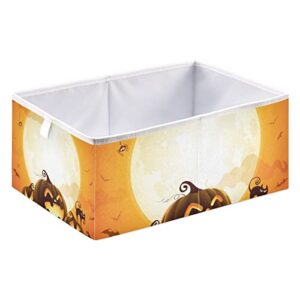 halloween pumpkin storage basket storage bin rectangular collapsible nursery baskets foldable fabric cube organizer for living room office