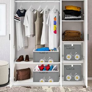 Sunflower Bike Storage Basket Storage Bin Square Collapsible Closet Baskets Fabric Storage Organizer for Home Laundry Room