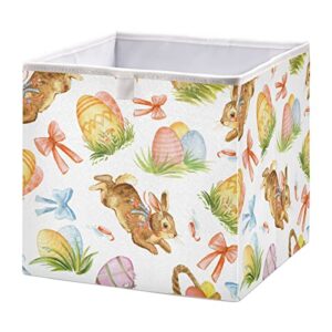 spring easter bunny storage basket storage bin square collapsible shelves basket fabric storage organizer for office bedroom clothestoys