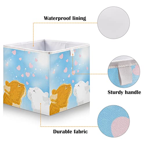 Two Beloved Cats Storage Basket Storage Bin Rectangular Collapsible Nursery Hamper Large Toy Box Organizer for Living Room Office