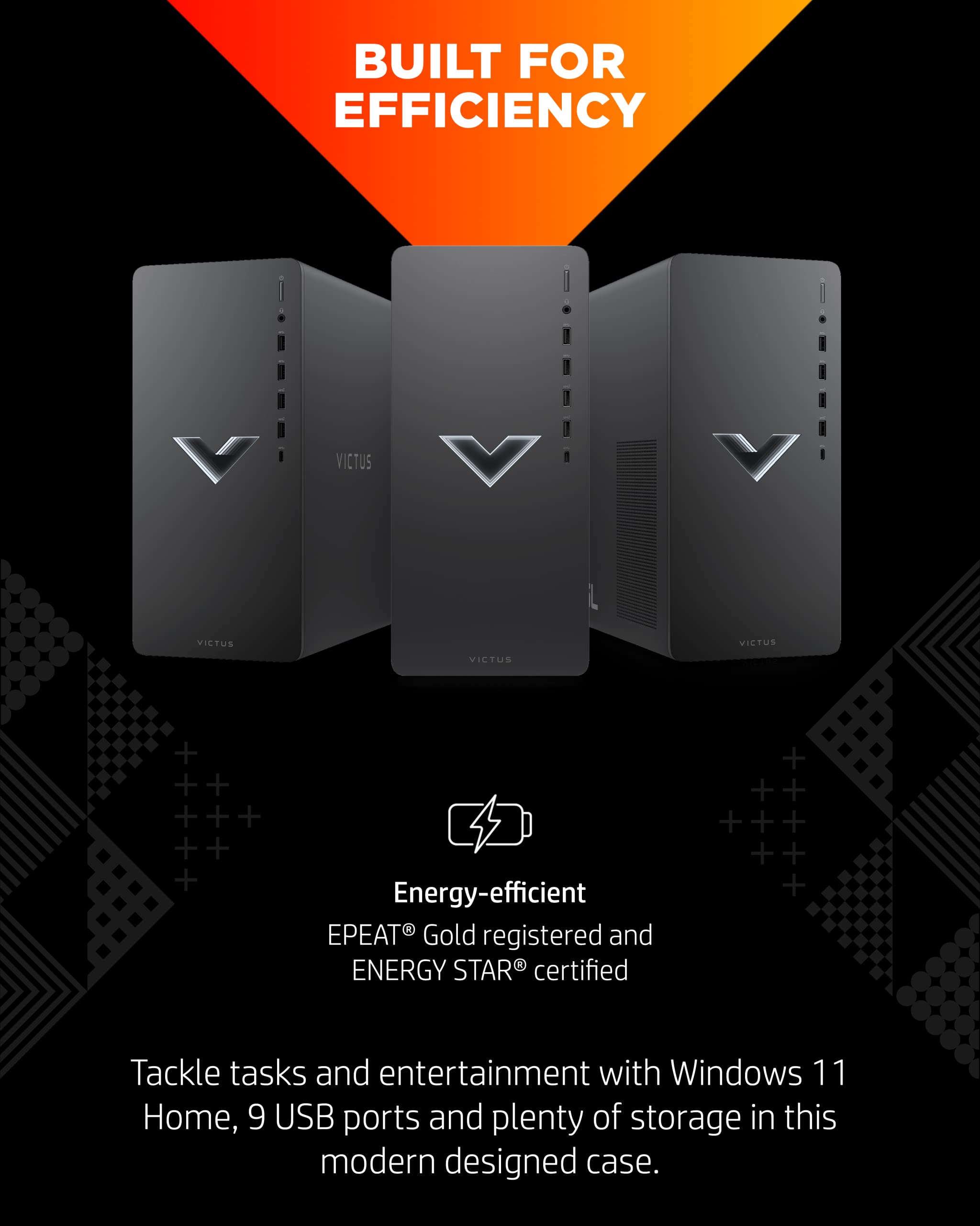 HP Victus 15L Gaming Desktop Computer Bundle PC, AMD Ryzen 7 Processor, AMD Radeon Graphics, 16 GB SDRAM, 512 GB SSD, Windows 11 Home OS, Wi-Fi 6 and Bluetooth (TG02-0130, 2022)