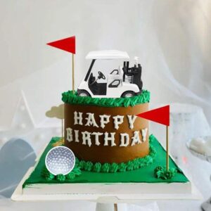 Golf Cake Decorations Golf Cart Cake Toppers Heading for The Green Cake Topper for Golfers with Cart Flag Golf Ball for Golf Theme Party Supplies