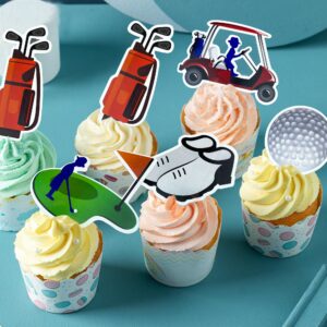 Golf Cake Decorations Golf Cart Cake Toppers Heading for The Green Cake Topper for Golfers with Cart Flag Golf Ball for Golf Theme Party Supplies