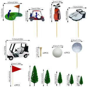 Golf Cake Decorations Golf Cart Cake Toppers Heading for The Green Cake Topper for Golfers with Cart Flag Golf Ball for Golf Theme Party Supplies