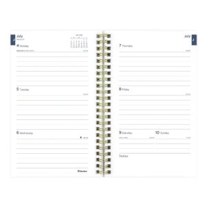 Rediform Blueline Essential Academic Weekly/Monthly Planner, 13 Months, July 2022 to July 2023, Gold Twin-Wire Binding, Poly Cover, 8'' x 5'', Pineapple Design, Navy (CA114PM.02-23)